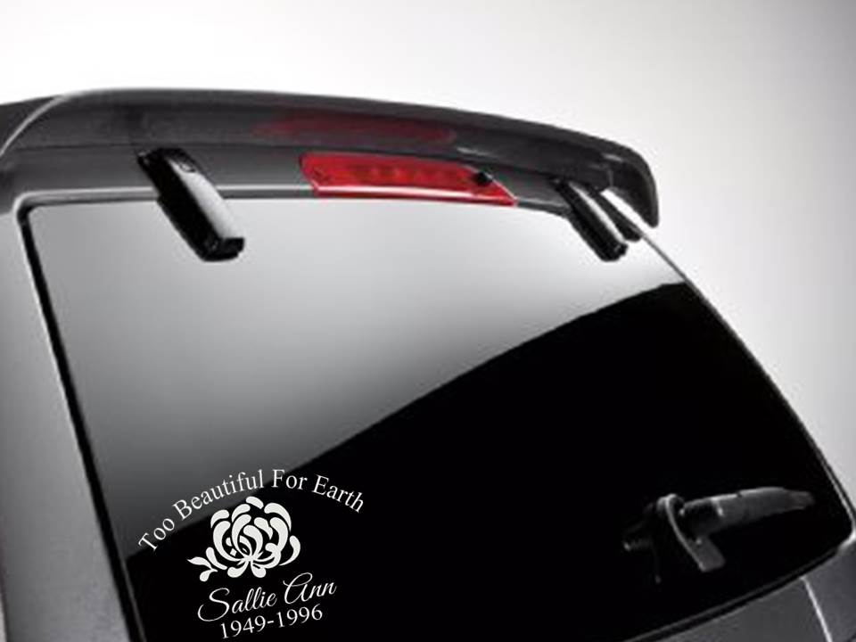 Touch of Beauty Designs: Too Beautiful For Earth Memorial Car Decal