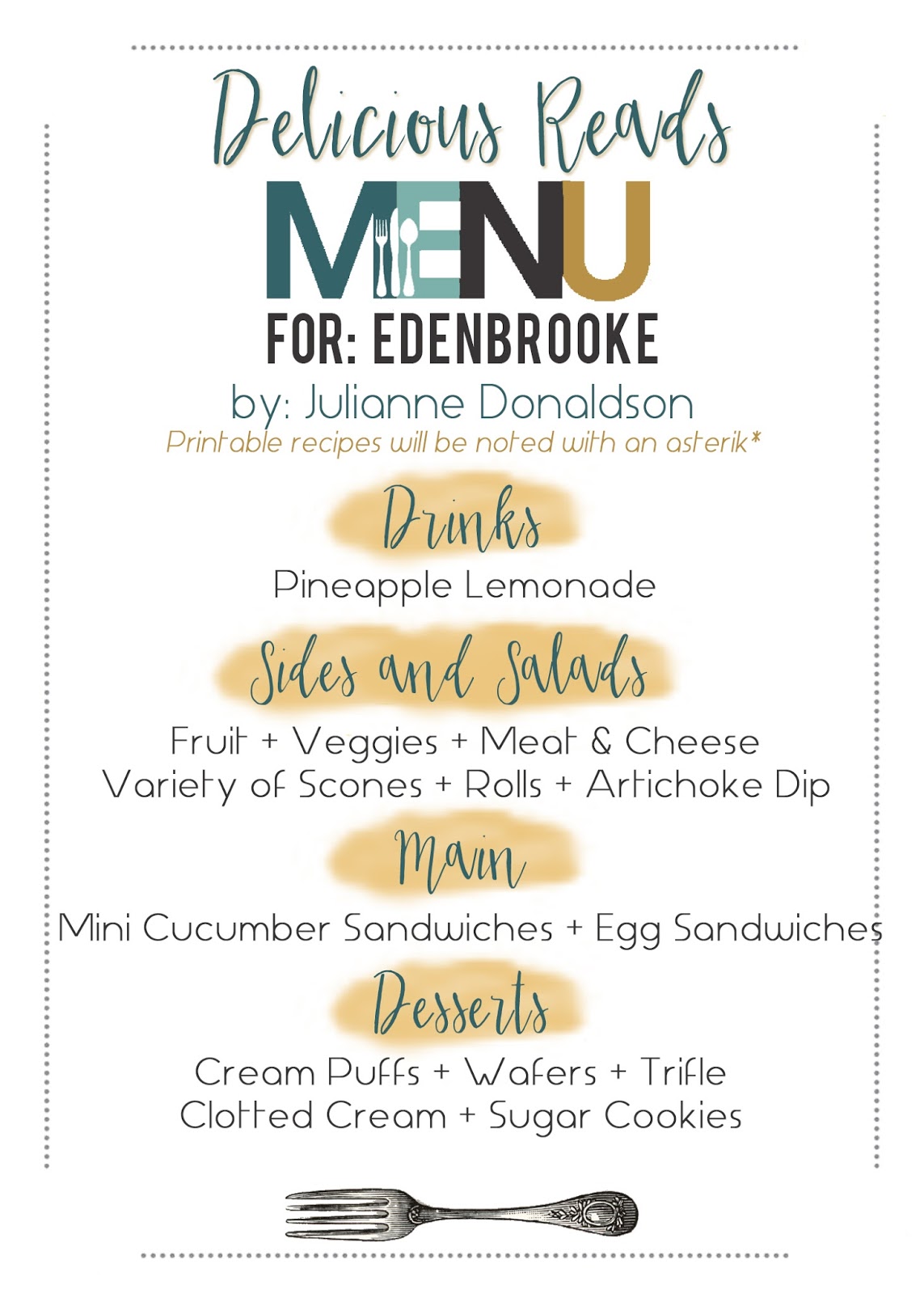 Delicious Reads: Edenbrooke Book Club Ideas {Part 1}