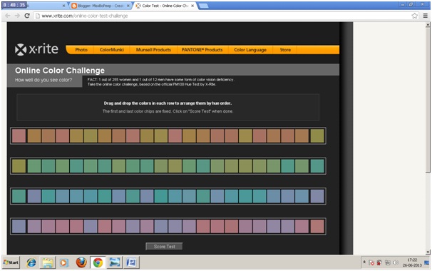 MissBoPeep: Color Test challenge. What's your score??