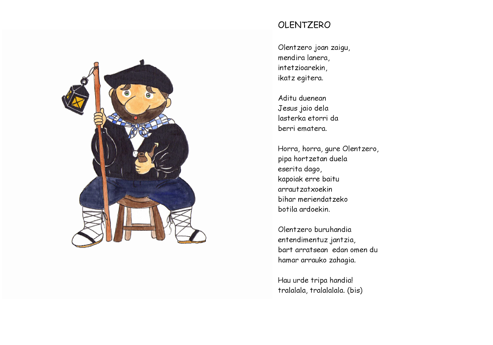 Haur Hezkuntzarako Jarduerak: OLENTZERO abestia