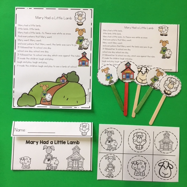 Mary Had a Little Lamb Envelope Craft ~ Preschool Printables
