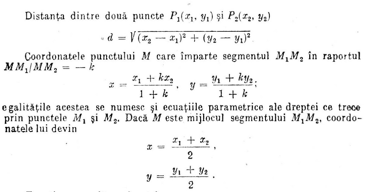 tabele matematice uzuale online: Punctul şi dreapta. Geometrie analitică