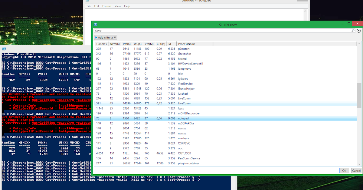 Timos Techie Corner Miniblog Powershell Out Gridview Cmdlet