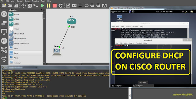Gns3 lab: Configure dhcp on cisco router ~ NetworkingDNA