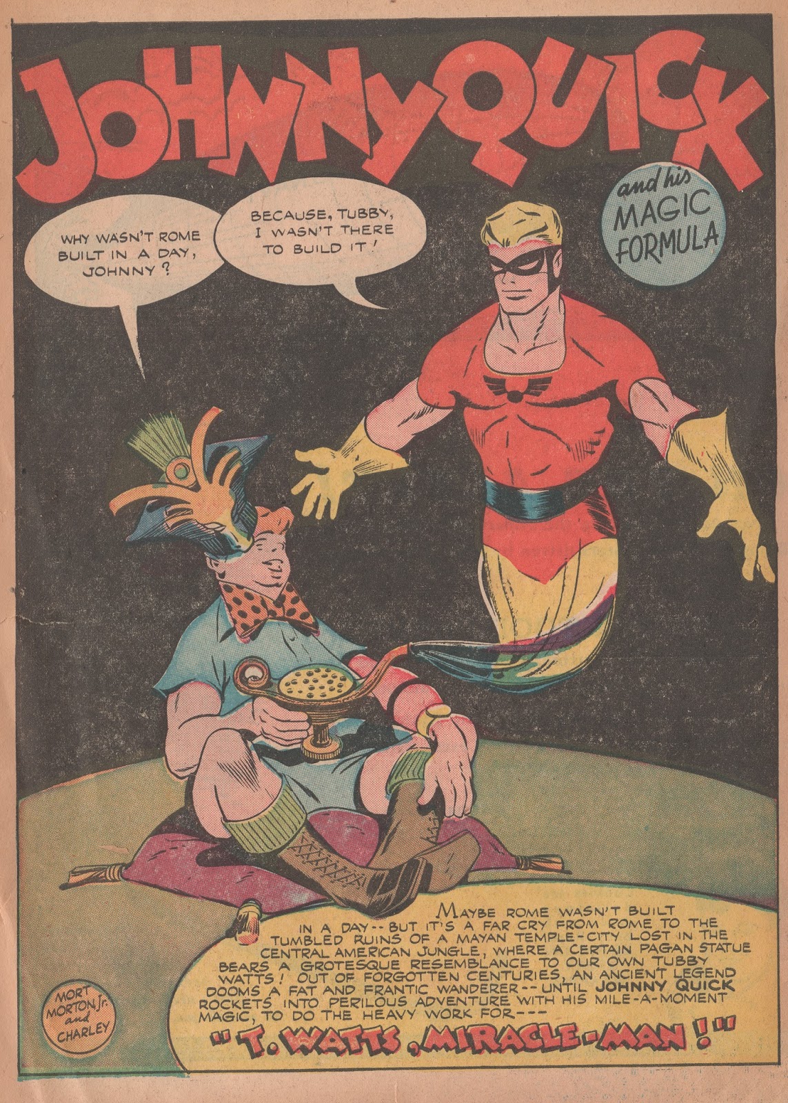 Johnny Quick, More Fun Comics 96: T. Watts, Miracle-Man!