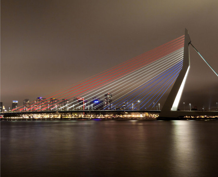 I love Rotterdam: Erasmusbrug op Koningsdag