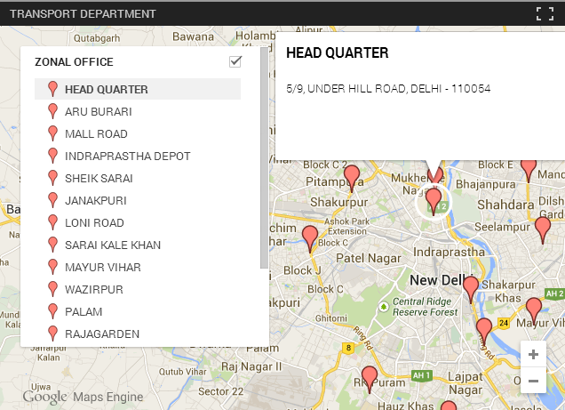 Delhi Transport Zonal Office ~ Delhi Transport