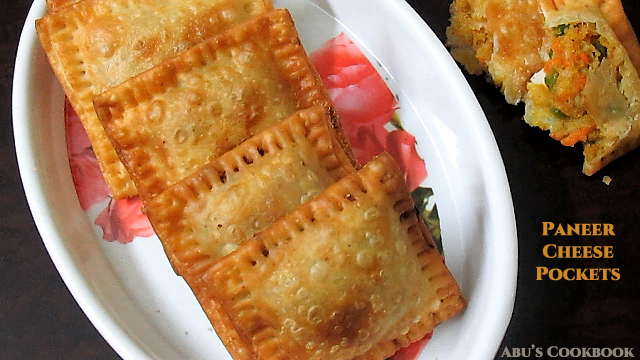 Paneer cheese pockets | Paneer pockets | Paneer parcels - Abu's Cookbook