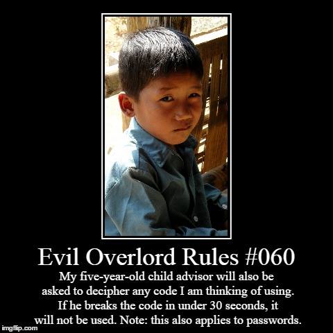 Scott M. Baker: Evil Overlord Rules, Part 3
