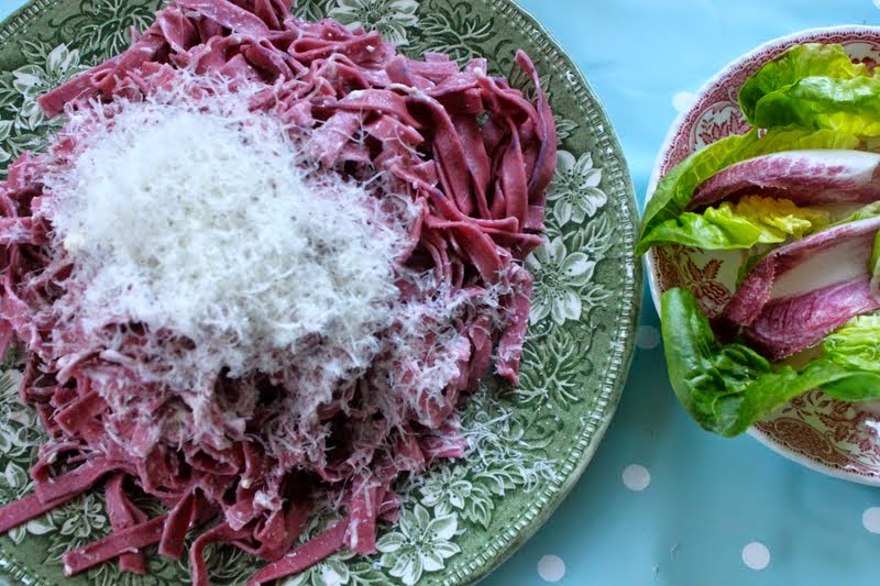 Cooking Italian style: Amaretto Sauce with Homemade Blueberry Pasta ...