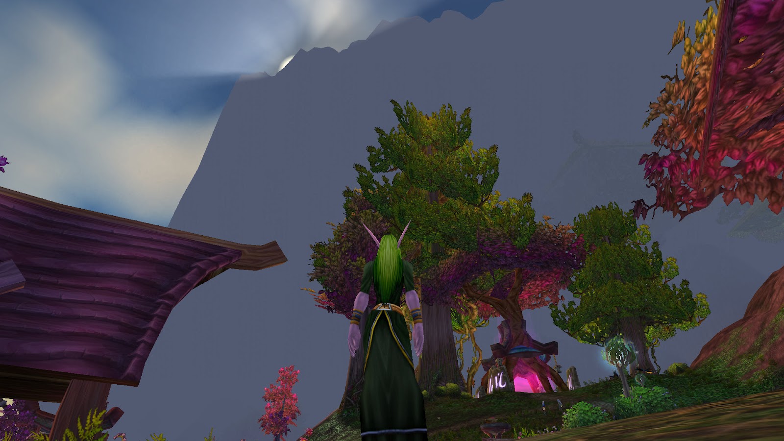 red cow rise: Dollhouse: Green Grass, Purple Shade