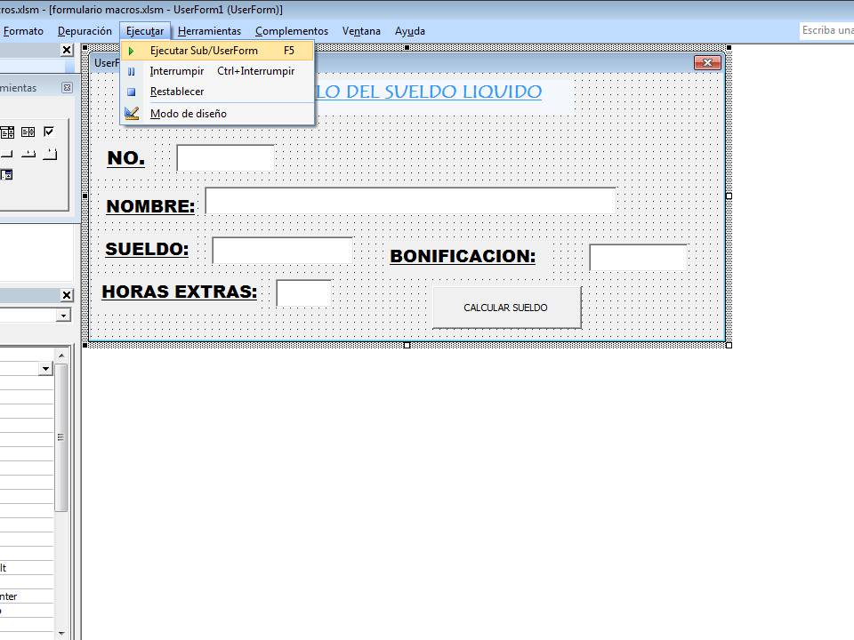 Aprendamos como usar Excel: Ejemplo de FOrmulariO