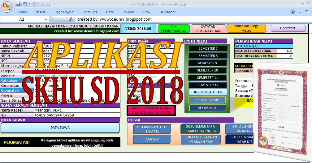 APLIKASI SKHU SD 2018 - deuniv