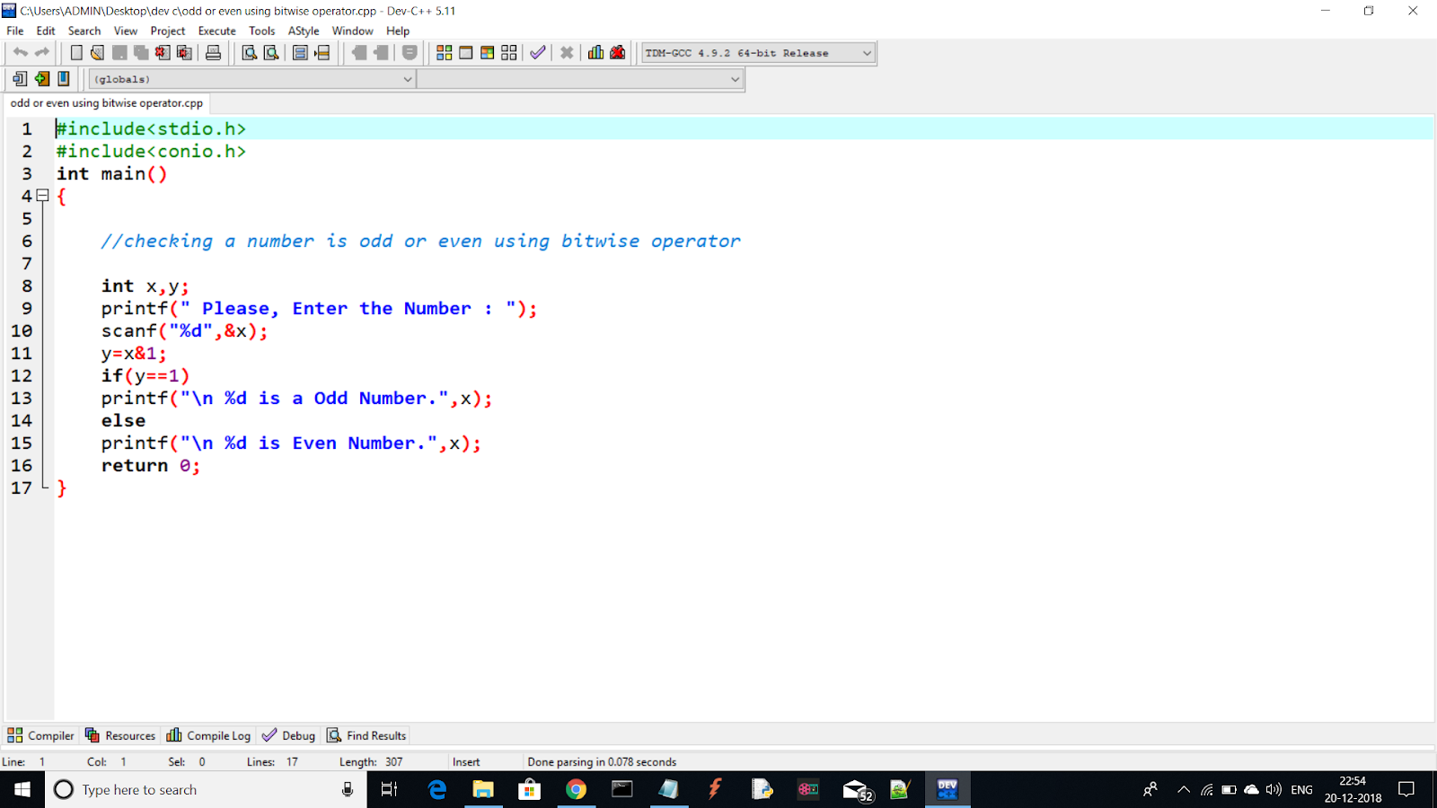 Odd Or Even Number Checking Using Bitwise Operator In C Language