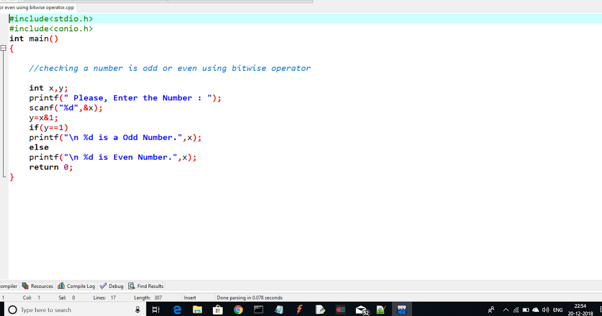Odd Or Even Number Checking Using Bitwise Operator In C Language 1879