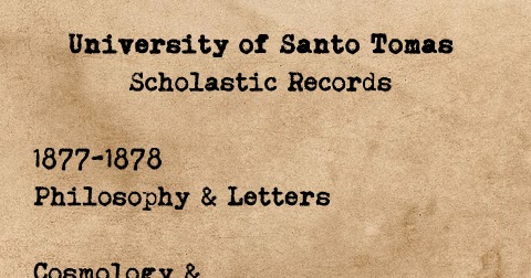 The Life and Works of Rizal: Rizal at the University of Santo Tomas ...