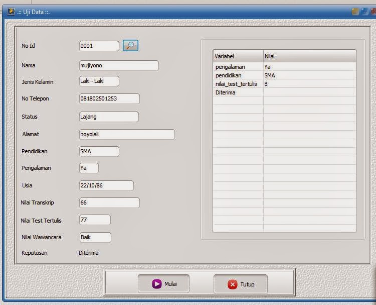 Aplikasi Data Mining Dengan Algoritma C4.5 - TUTORIAL DELPHI DAN DATABASE