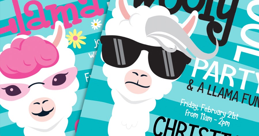 SimplyEverydayMe: {HAPPY MONDAY}... LLAMA PARTY INVITATION...