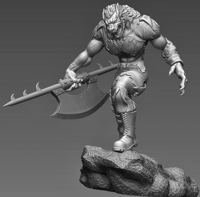 Alain Viesca Arts & Illustrations Blog: Finished Were Wolf sculpture ...