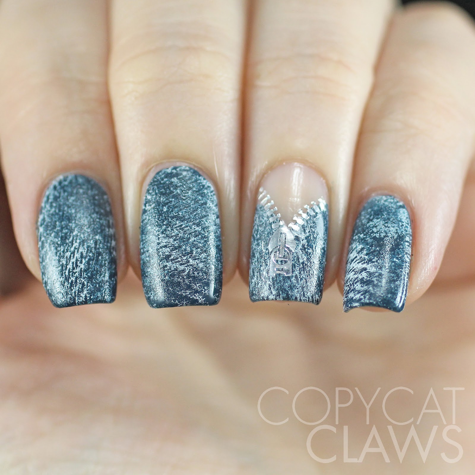 Copycat Claws: Patchwork Denim Nail Art