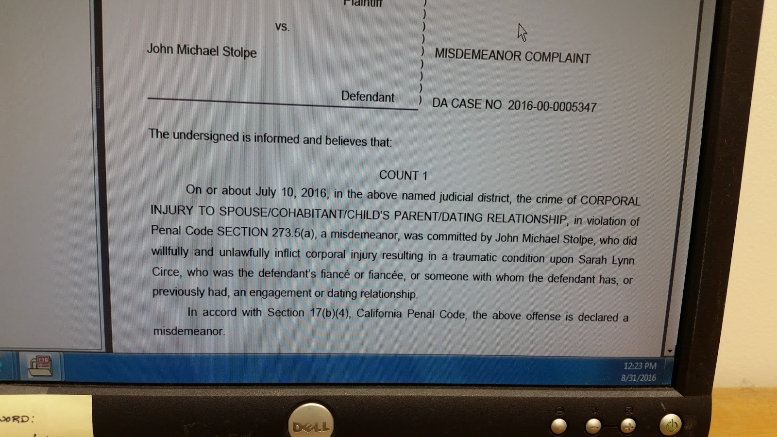 John Chiv: John Michael Stolpe case set for January 9 jury trial