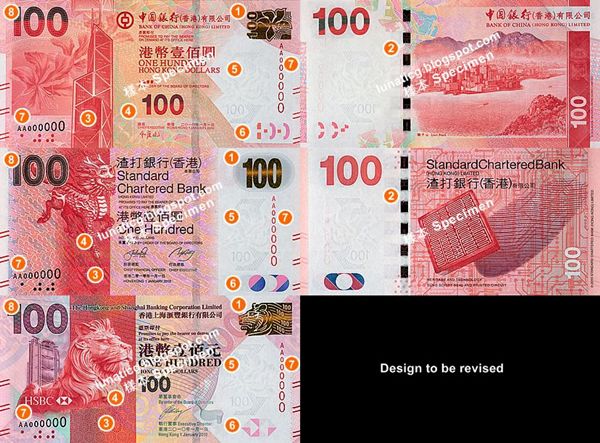Hong Kong 100, 50, 20 dollars notes | Lunaticg Coin