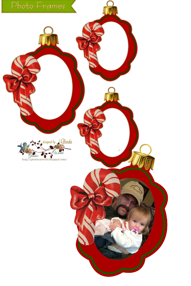 Christmas with Glenda: Candy Cane Photo Frames