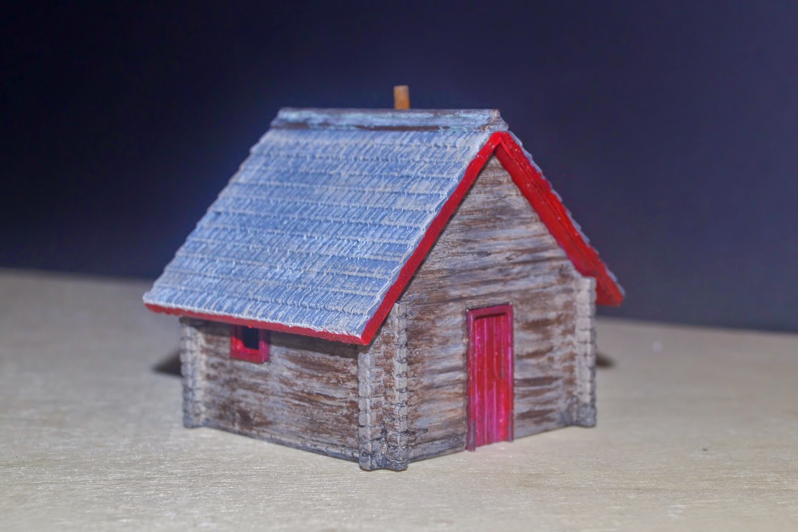Nirvana Valley Model Railroad: Log cabin, 3d printed