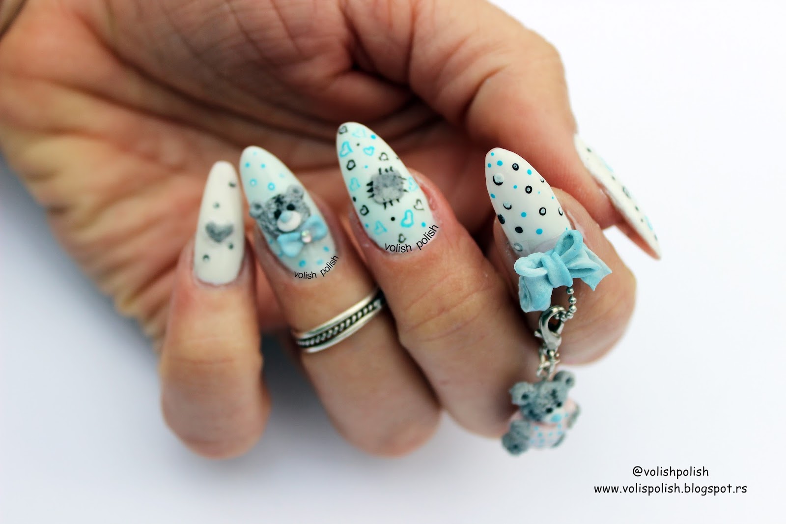 VOLISH POLISH: 3D i 4D nail art: Tatty Teddy Me to You medvedić od akrila