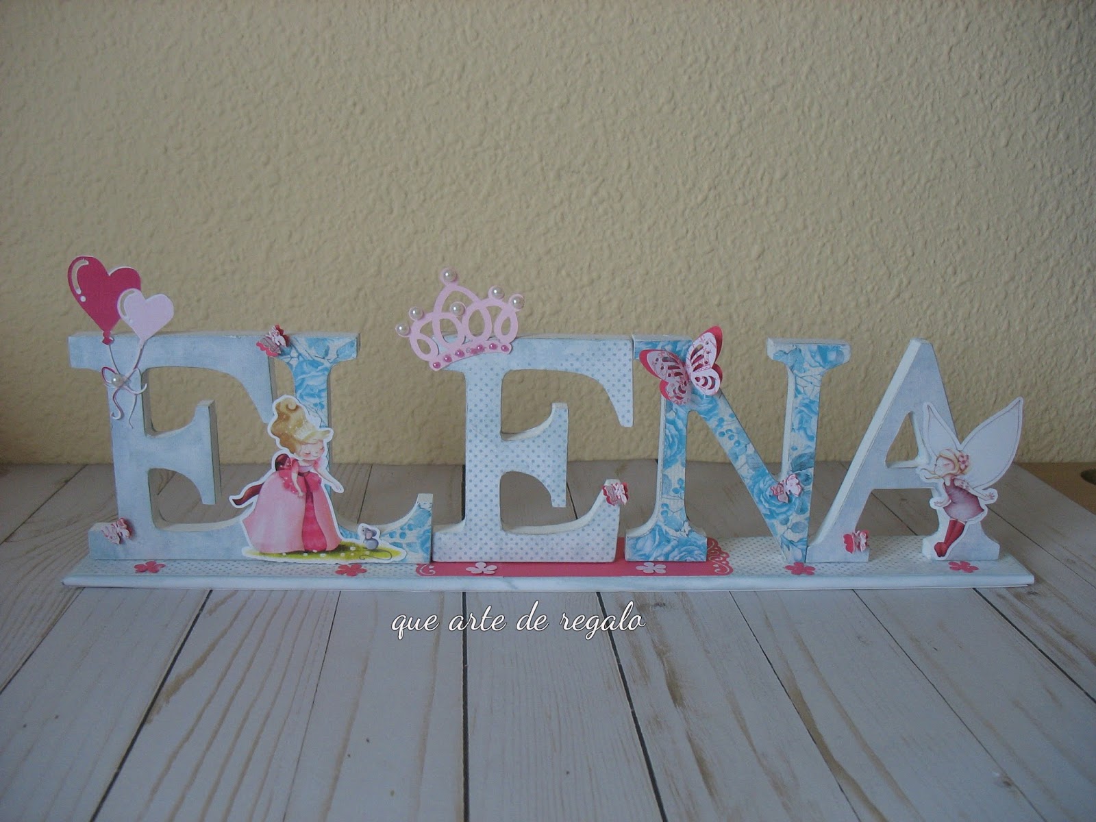 que arte de regalo: Letras para Elena