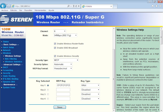 Configuración del SSID