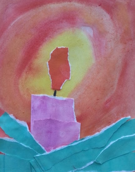 a faithful attempt: Torn Paper Collage Candles