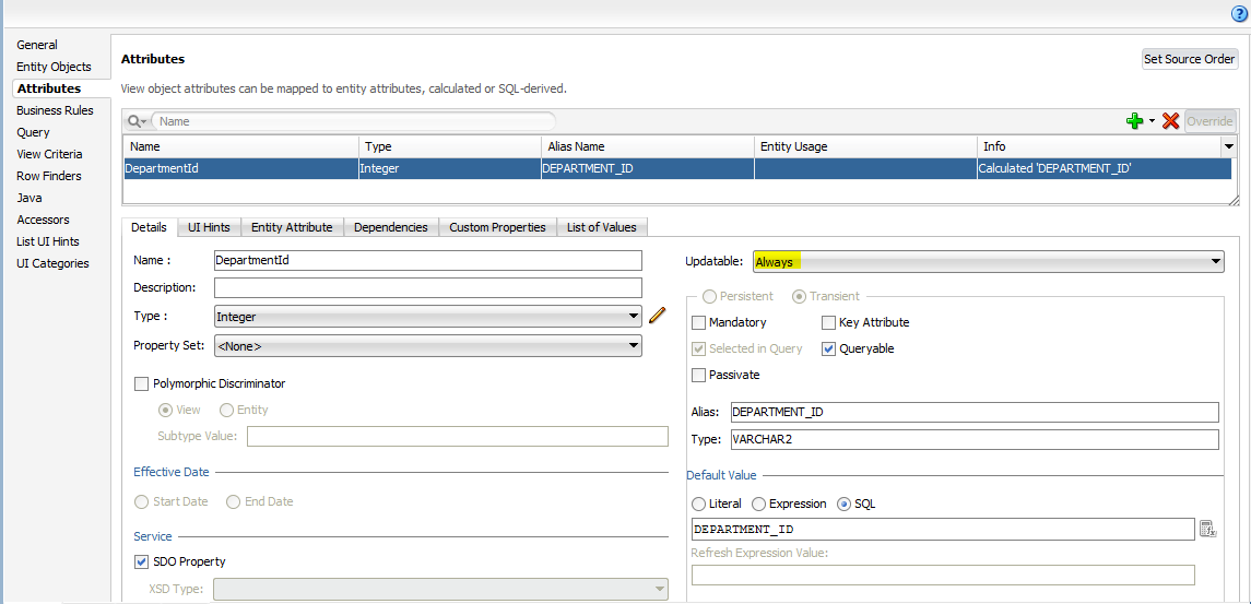 Johny S Oracle Tips Adf How To Create Selectonechoice Based On Values From A Database Table In
