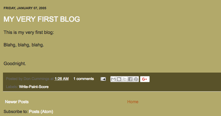 OPEN TRENCH: My First Blog Entry, But Not Really