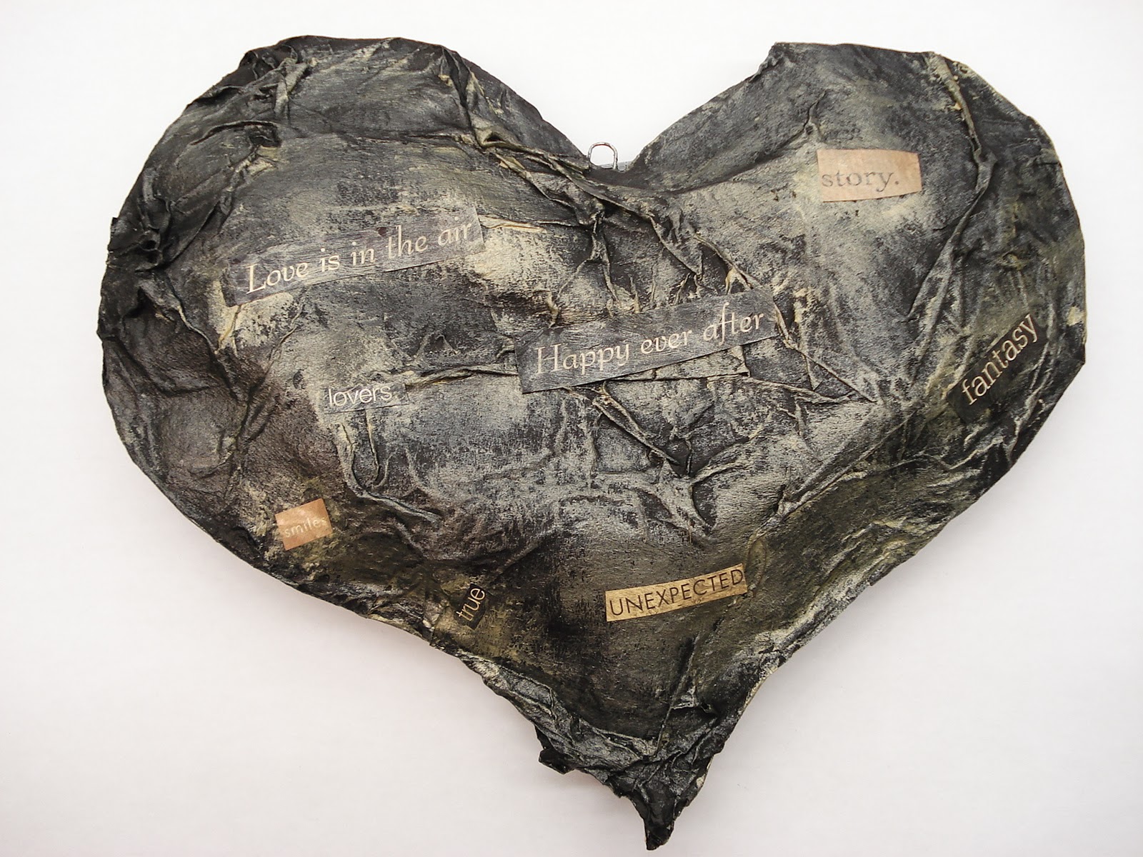 a faithful attempt: Puffy 3D Heart using Papier Mache