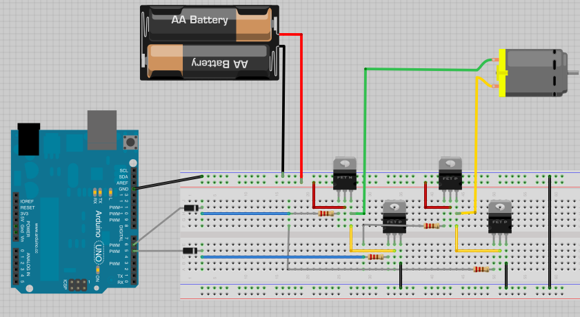 ArduinoBR: Ponte H com transistores