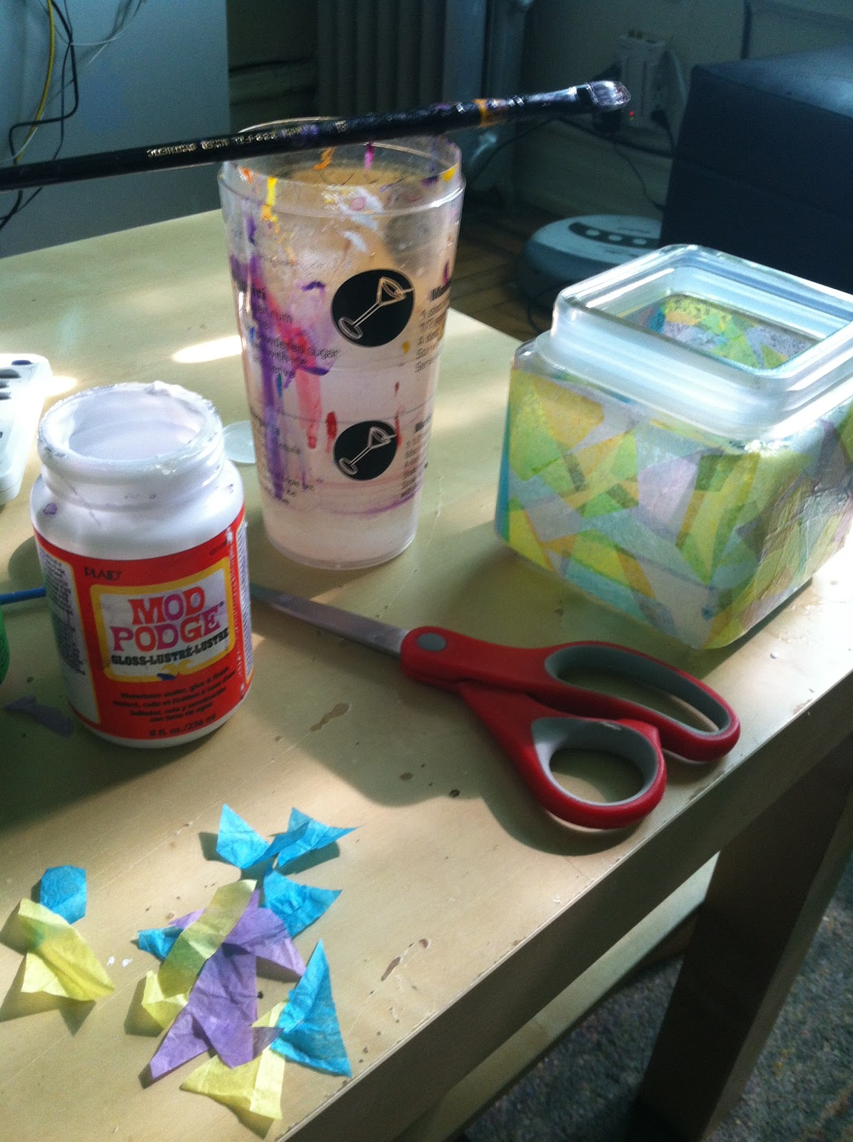 I'm an adult, and I deserve an adult glass: Mod Podge craft