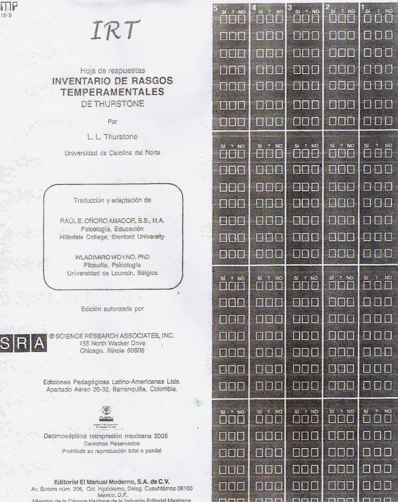 TEST DE THURSTONE.: Test