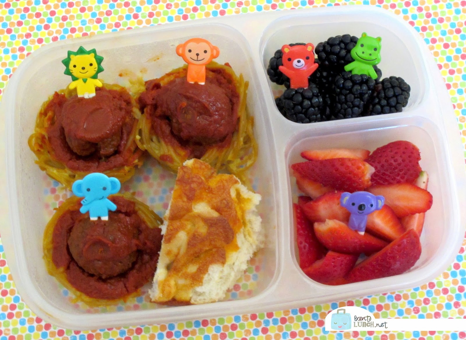 Spaghetti & Meatball Cupcakes Bento