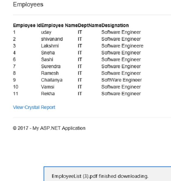 DOTNET: How to create crystal Reports with MVC.