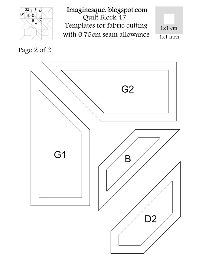 Imaginesque: Quilt Block 47: Pattern&Templates