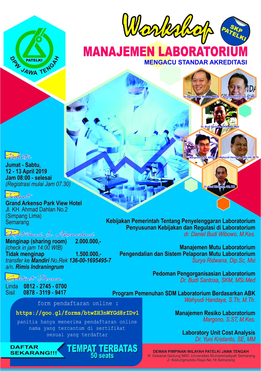 Workshop Manajemen Laboratorium Mengacu Standar Akreditasi | PATELKI ...