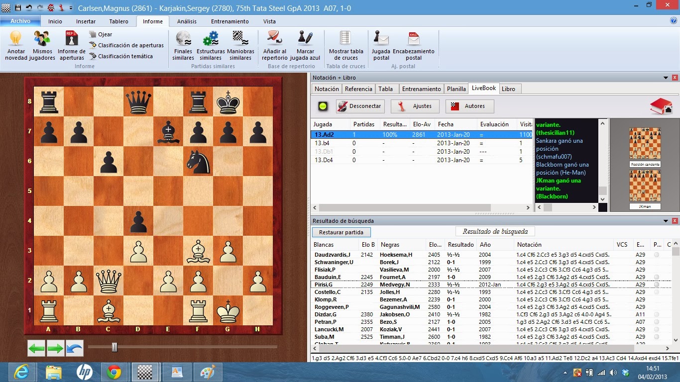 Elcontrajuego: COMO UTILIZAR BASES DE DATOS EN AJEDREZ. CHESSBASE: PARTE 1