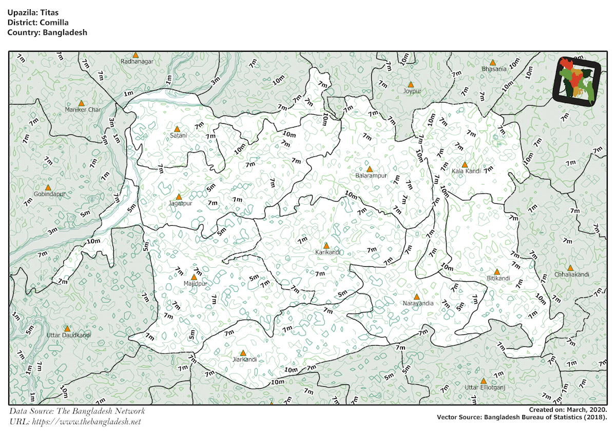 3 Detailed Maps of Titas Upazila, Comilla, Bangladesh - Tourism ...