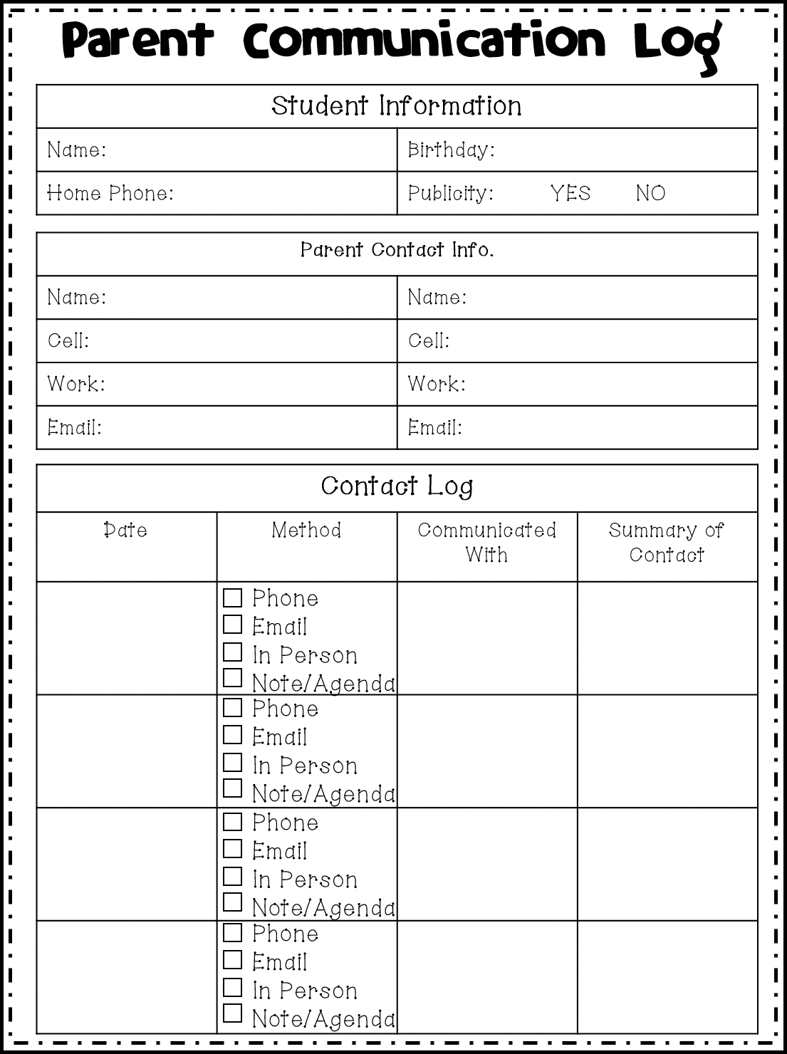 Snazzy In Second: Back 2 School Link Up: Parent Communication