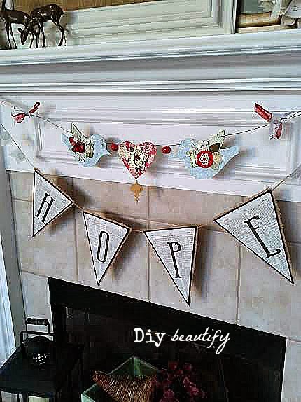 Christmas Hope Burlap Banner - DIY Beautify - Creating Beauty at Home