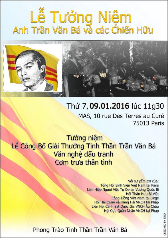 Paris: Lễ tưởng niệm anh hùng Trần Văn Bá và các chiến hữu ...