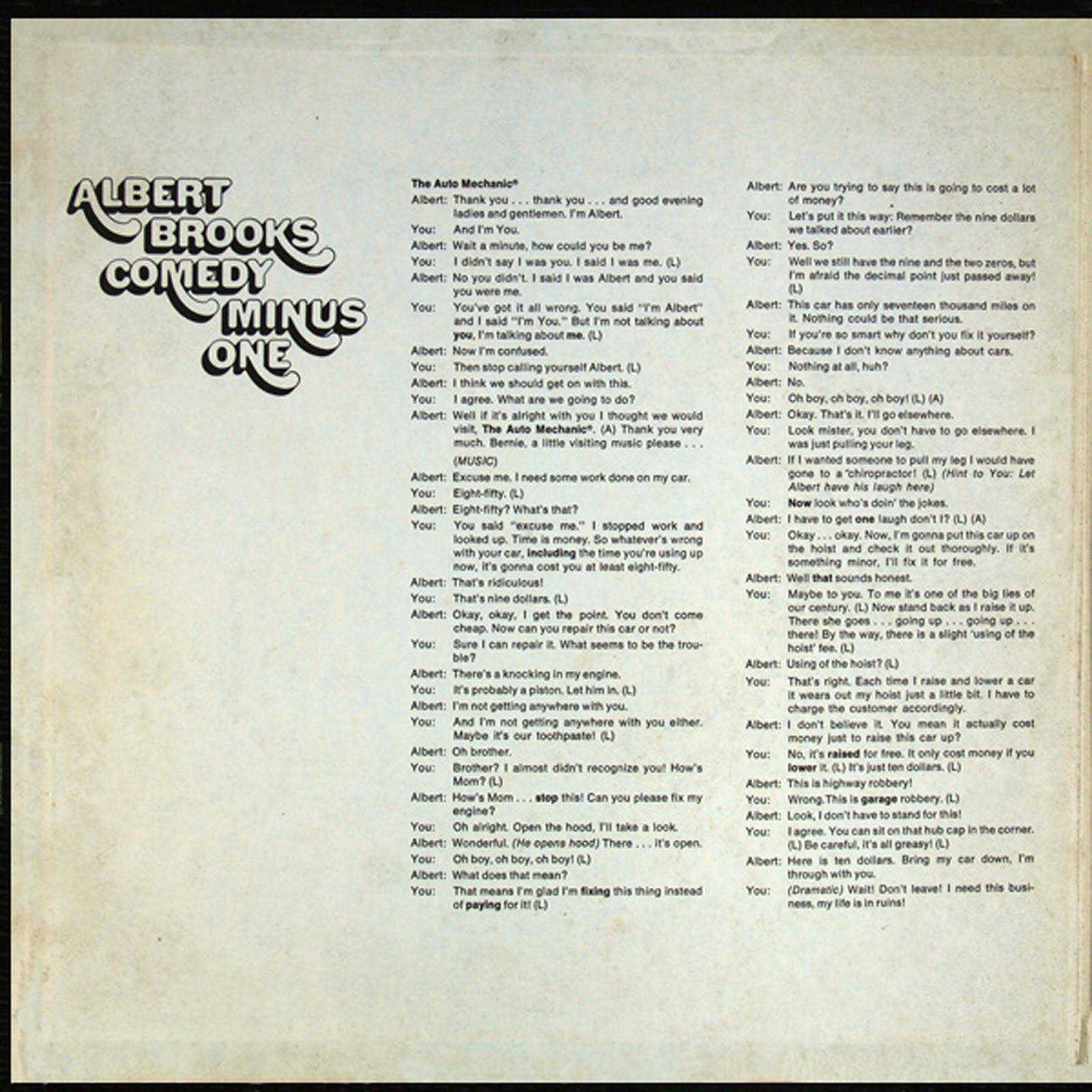 Vintage Stand-up Comedy: Albert Brooks - Comedy Minus One 1973