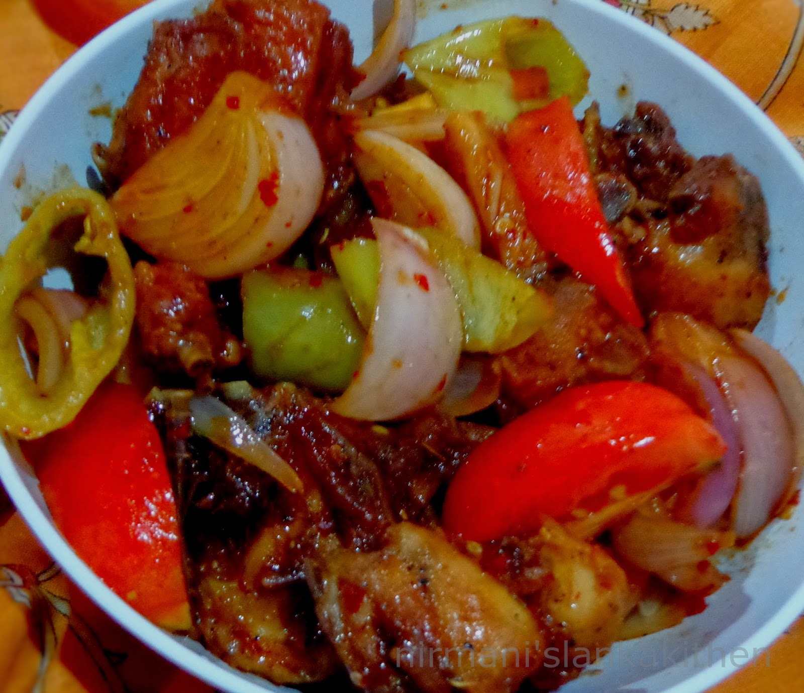 nirmani's lanka kitchen: devilled chicken (sri lankan style)