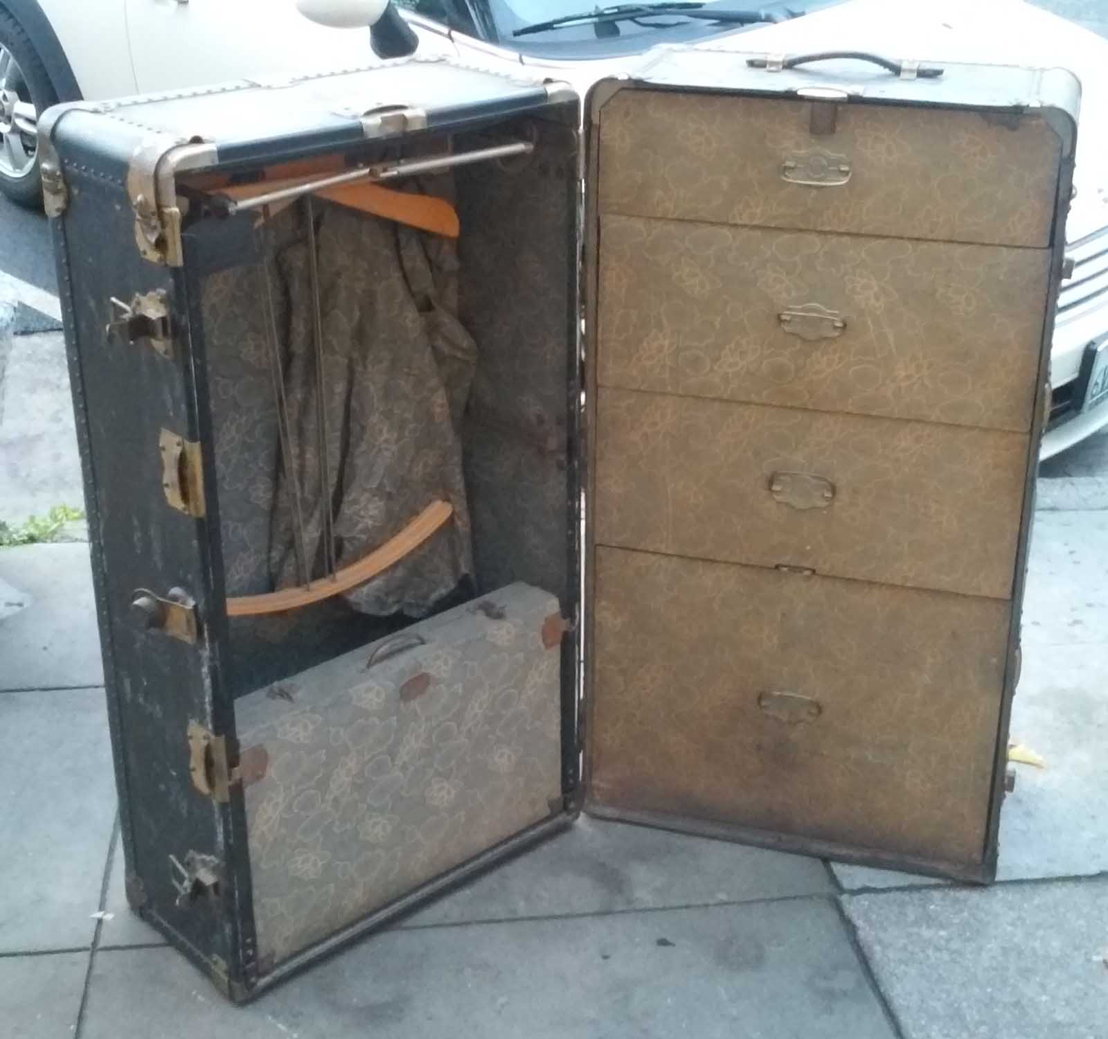 UHURU FURNITURE & COLLECTIBLES: SOLD Wheary Antique Steamer Trunk with ...